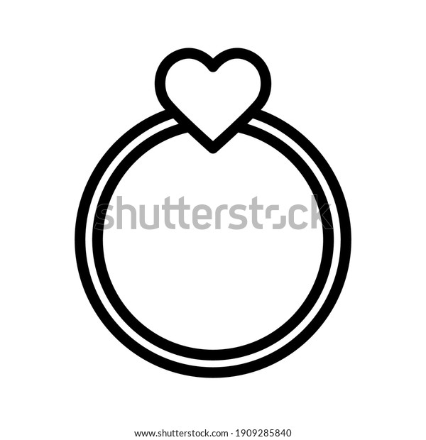 Ring Heart Vector Vector Illustration Isolated Stock Vector (Royalty ...
