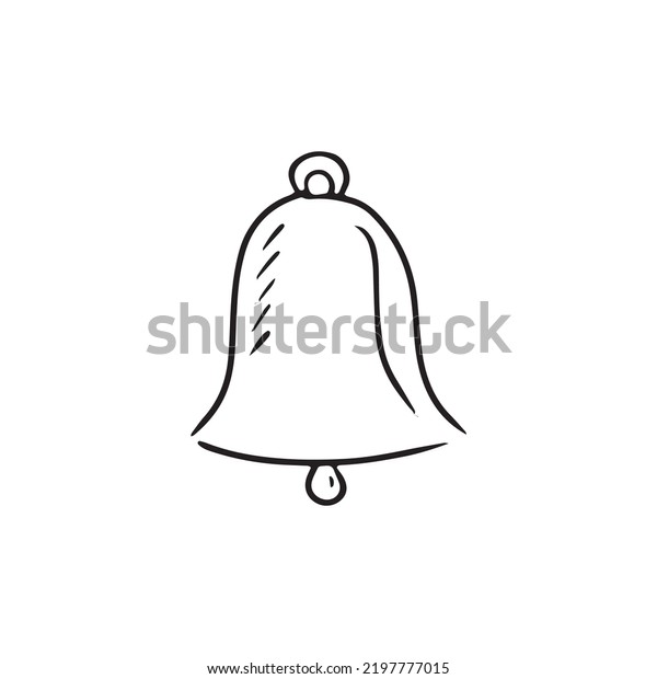 Ring Metal Bell Sketch Drawing Isolated Stock Vector (Royalty Free ...