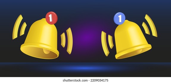 Ringing Bell Number 1 New Message Stock Vector (Royalty Free ...