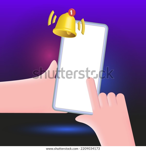 Ringing Bell Number 1 New Message Stock Vector (Royalty Free ...