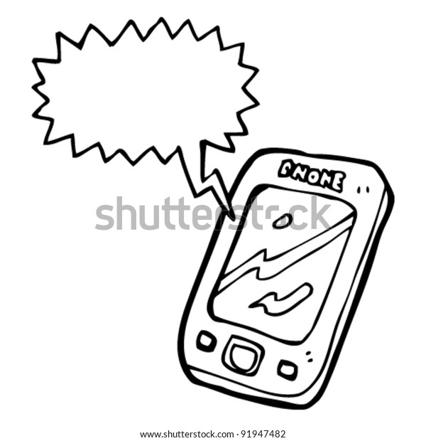 Ringing Mobile Phone Cartoon Stock Vector (Royalty Free) 91947482