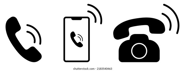 Ringing Phone Icon Set Smartphone Ringing Stock Vector (Royalty Free ...