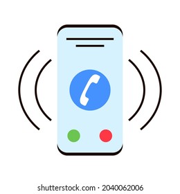 Ringing Phone Vector Image Frameless Smartphone Stock Vector (Royalty ...
