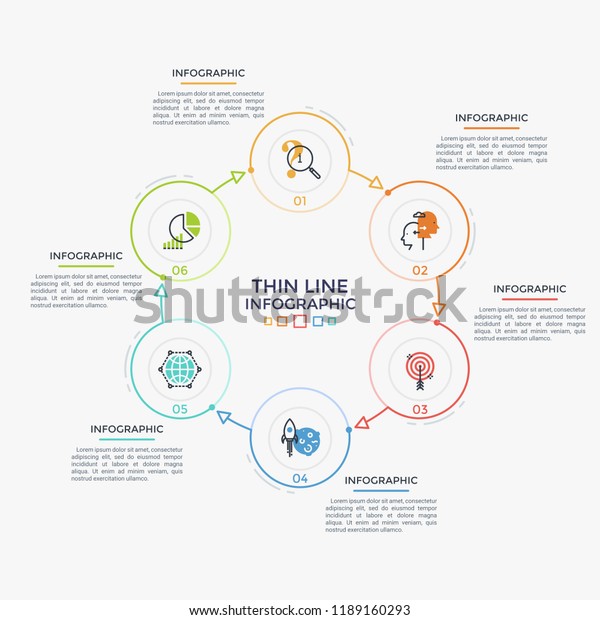 Ringlike Chart 6 Colorful Round Elements Stock Vector (Royalty Free ...