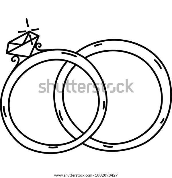 Rings Icon Doddle Hand Drawn Black Stock Vector (Royalty Free ...