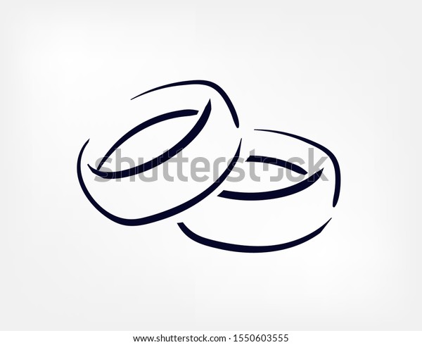 Rings Vector Doodle Hand Drawn Line Stock Vector (Royalty Free) 1550603555