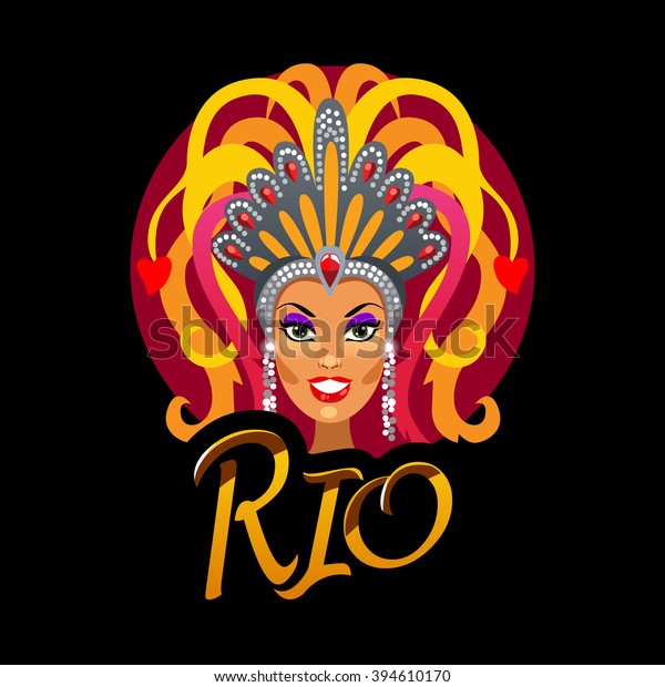 Rio De Janeiro Carnival Vector Logo Stock Vector (Royalty Free) 394610170