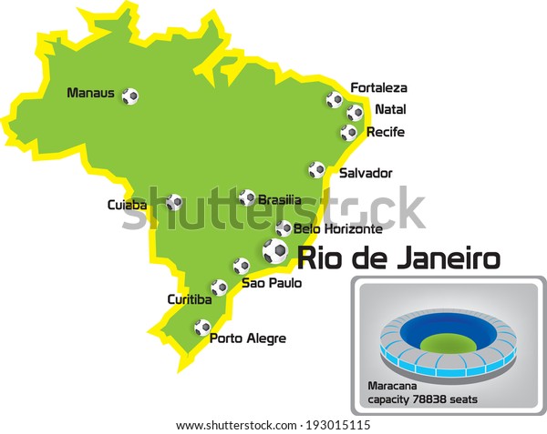 「Rio De Janeiro Stadium Map Location」のベクター画像素材（ロイヤリティフリー） 193015115 ...