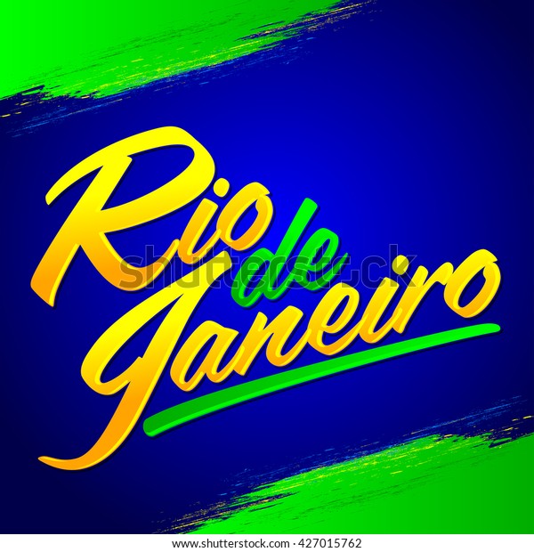Rio De Janeiro Vector Lettering Design Stock Vector (Royalty Free ...