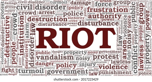 Riot Vector Illustration Word Cloud Isolated Stock Vector (Royalty Free ...