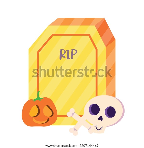 Rip Halloween Headstone Vector Illustration Stock Vector (Royalty Free ...