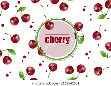 Ripe Cherry Cherry Geometric Shapes Frame Stock Vector (Royalty Free ...