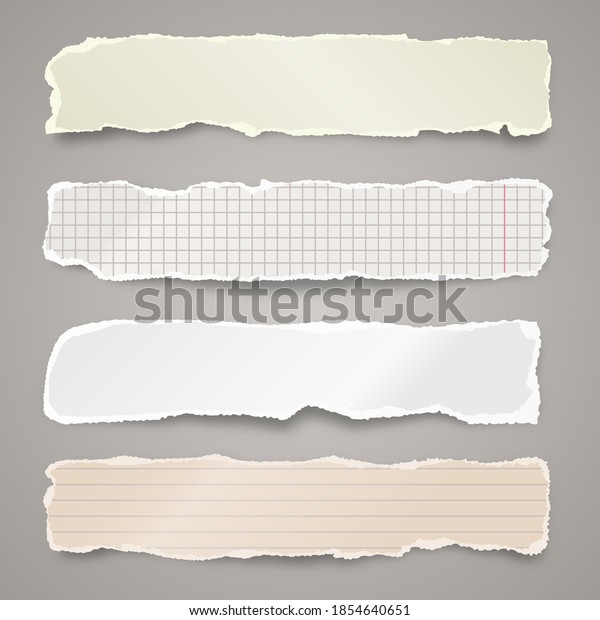 Ripped Colored Paper Strips Realistic Crumpled Stock Vector (Royalty ...