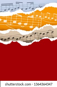 Ripped Paper Background Music Notes Illustration Stock Vector (Royalty ...