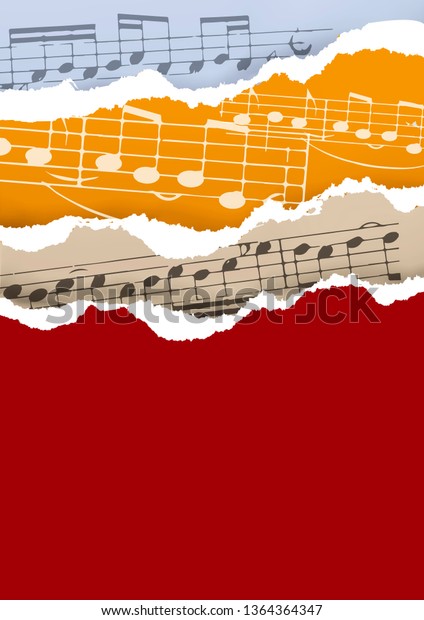Ripped Paper Background Music Notes Illustration Stock Vector (Royalty ...