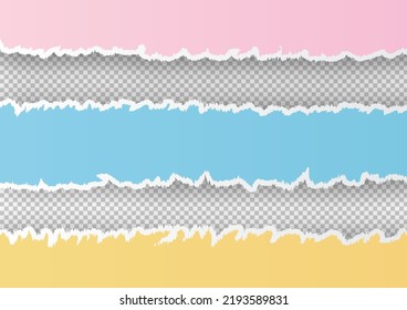 Ripped Paper Edges Transparent Background Pastel Stock Vector (Royalty ...