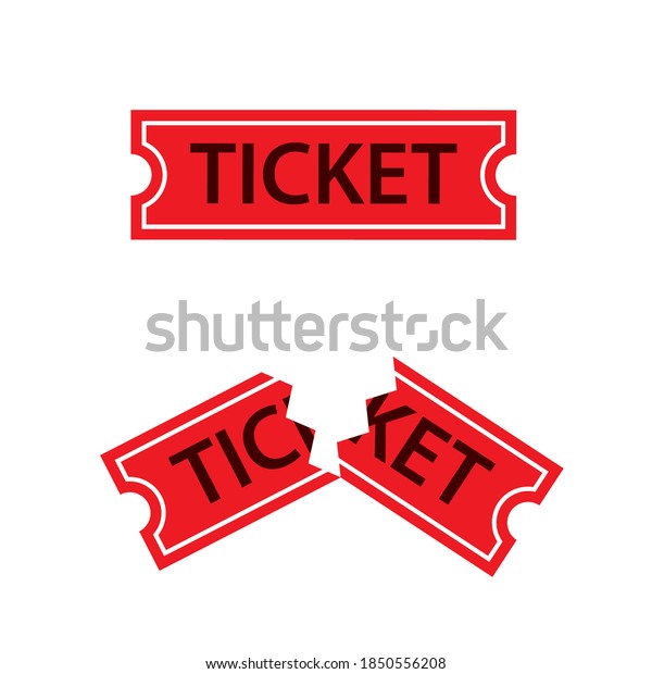Ripped Ticket Icon Set Clipart Image Stock Vector (Royalty Free ...
