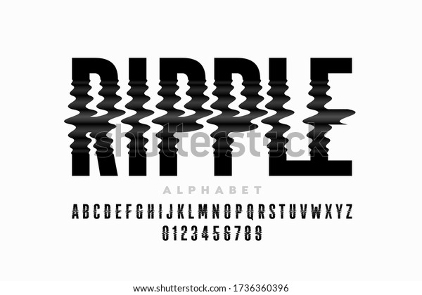 Ripple Effect Font Alphabet Letters Numbers Stock-vektor (royaltyfri ...