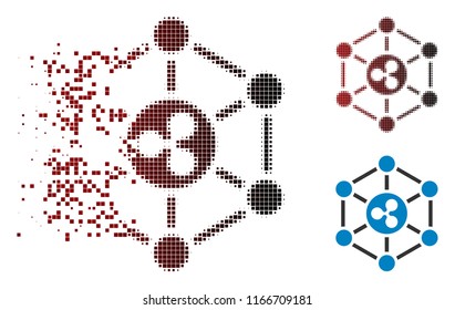 Ripple Network Icon Dispersed Dotted Halftone Stock Vector (Royalty ...