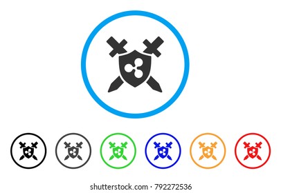 Ripple Shield Swords Rounded Icon Style Stock Vector (Royalty Free ...