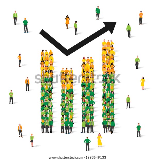 Rising Falling Chart People Colored Clothes Stock Vector (Royalty Free ...