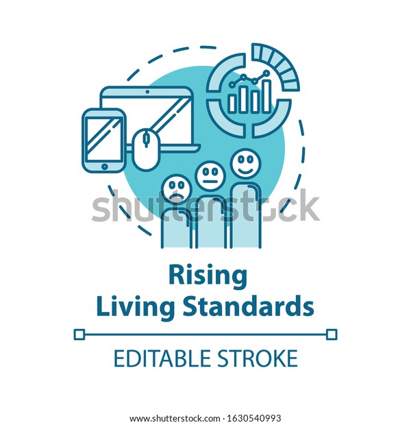 Rising Living Standards Concept Icon Level Stock Vector (Royalty Free ...