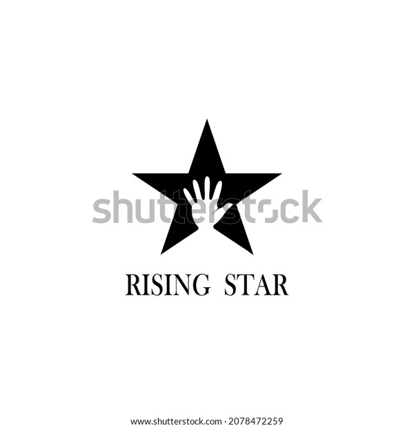 Rising Star Logo Design Hand Star Stock Vector (Royalty Free ...