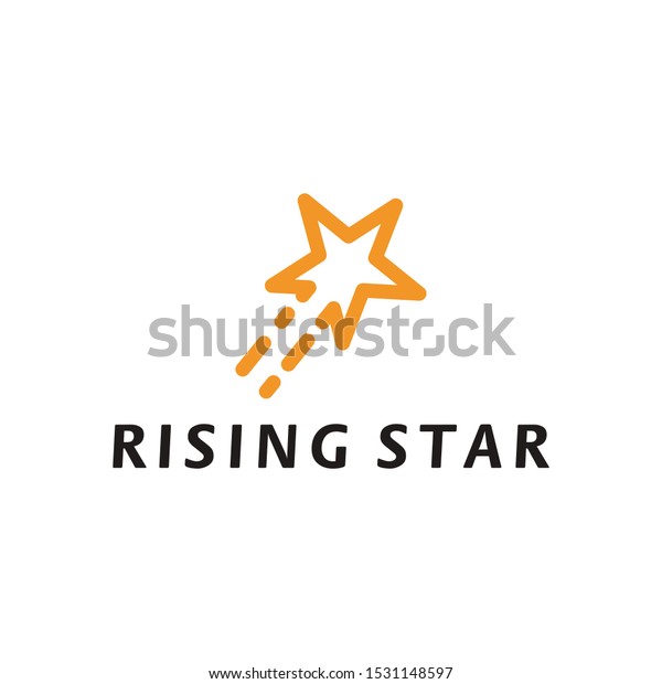 Rising Star Logo Design Orange Color Stock Vector (Royalty Free ...