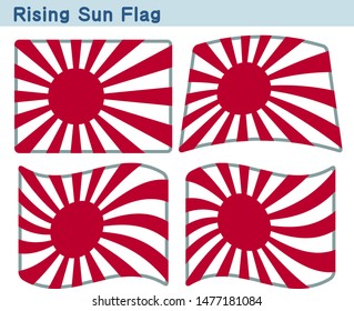 Rising Sun Flag Flag Icon Set Stock Vector (Royalty Free) 1477181519