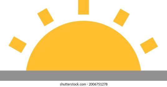 Rising Sun Illustration Vector On White Stock Vector (Royalty Free ...
