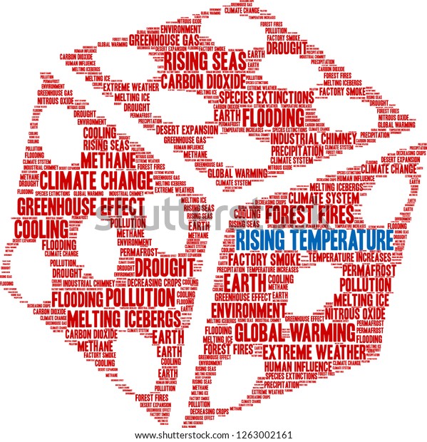 Rising Temperature Word Cloud On White Stock Vector (Royalty Free ...