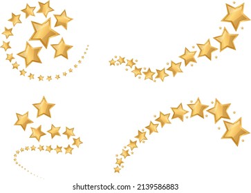 Rising Wave Stars Set Golden Stars Stock Vector (Royalty Free ...