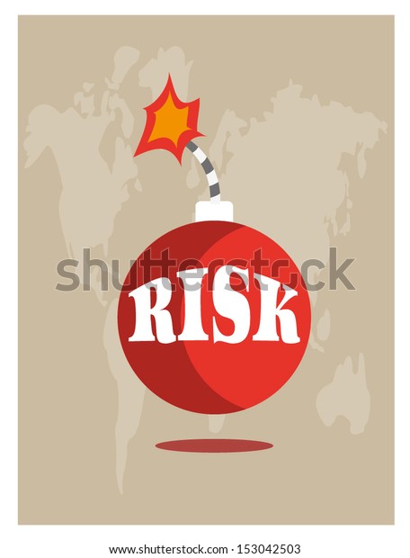 Risk Bomb On World Map Vector Stock Vector (Royalty Free) 153042503