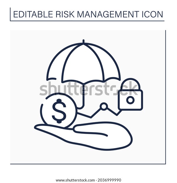 Risk Control Line Icon Loss Control Stock Vector (Royalty Free ...