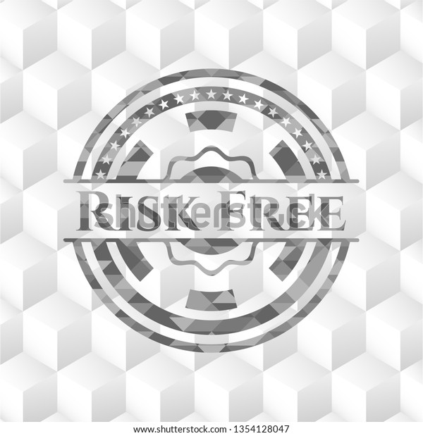 Risk Free Grey Emblem Geometric Cube Stock Vector (Royalty Free ...