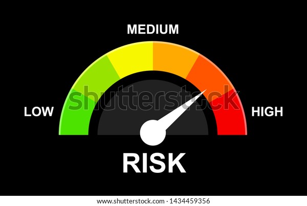 Risk Icon On Speedometer High Risk Stock Vector (Royalty Free) 1434459356