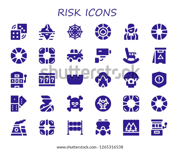 Risk Icon Set 30 Filled Risk Stock Vector (Royalty Free) 1265316538 ...