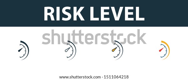 Risk Level Icon Set Four Elements: เวกเตอร์สต็อก (ปลอดค่าลิขสิทธิ์ ...