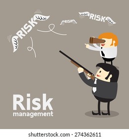 Risk Management Cartoon Concept Two Business Stock Vector (Royalty Free ...