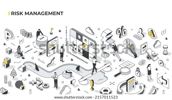 Risk Management Concept People Working Predict Stock Vector (Royalty ...