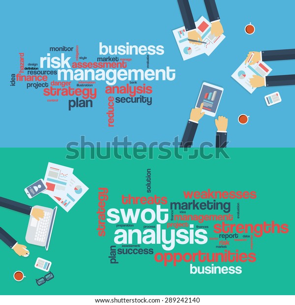 Risk Management Concept Swot Analysis Business Stock Vector (Royalty ...