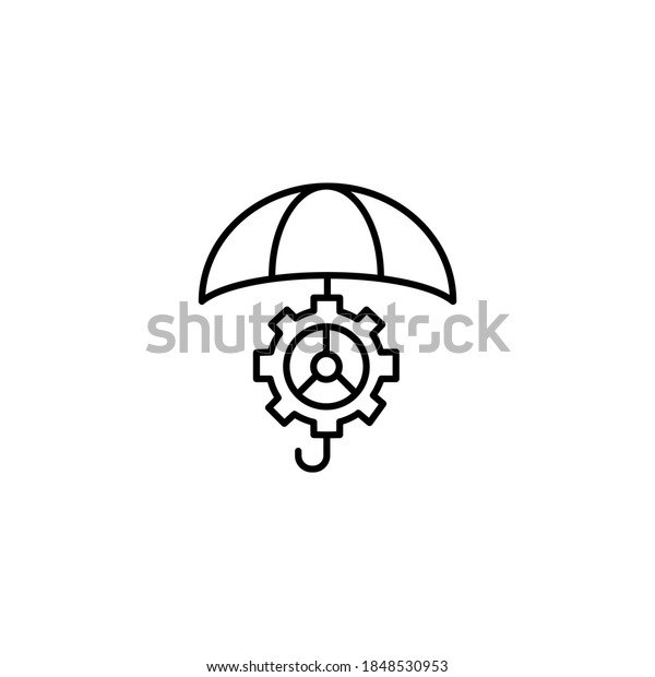 Risk Management Gear Umbrella Simple Thin Stock Vector (Royalty Free ...