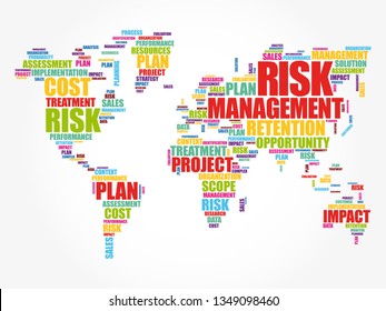 Risk Management Word Cloud Shape World Stock Vector (Royalty Free ...