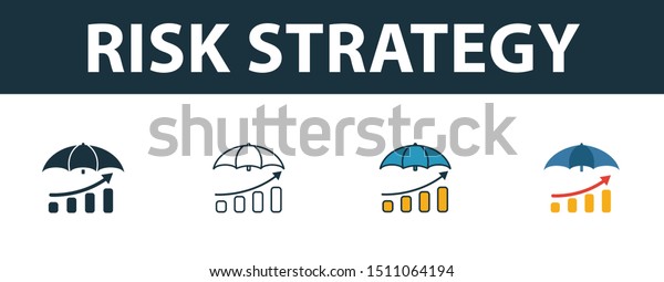 Risk Strategy Icon Set Four Elements Stock Vector (Royalty Free ...