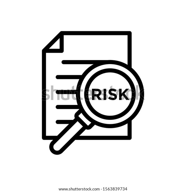 Risk Word Magnifying Glass Vector Icon Stock Vector (Royalty Free ...