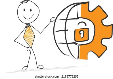 Riskbased Authentication Rba Stickman Drawing Stock Vector (Royalty ...