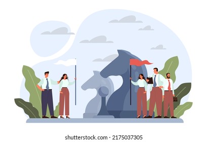 Rivalry Concept Characters Competing Each Other Stock Vector (Royalty ...