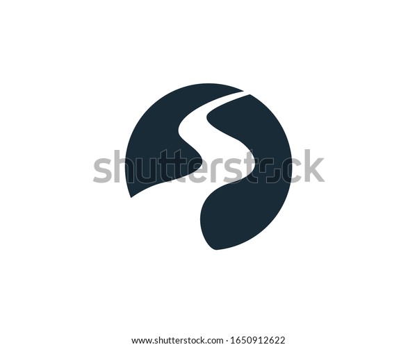 River Pathway Creek Icon Vector Logo Stock Vector (Royalty Free ...