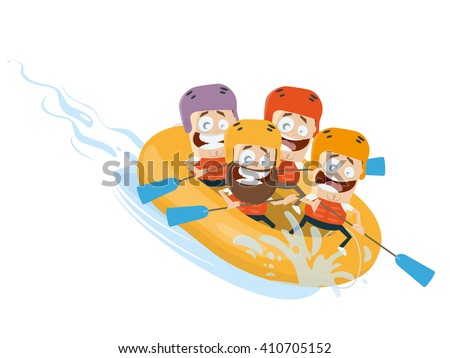 River Rafting Cartoon Clipart Vector Stock Vector (Royalty Free ...
