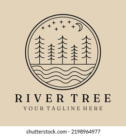 River Tree Line Art Logo Icon Stock Vector (Royalty Free) 2198964977 ...